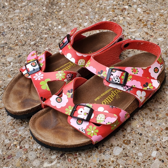 Papillio | Shoes | Papillio Red Ladybug Flowers Sandals Birkenstock ...